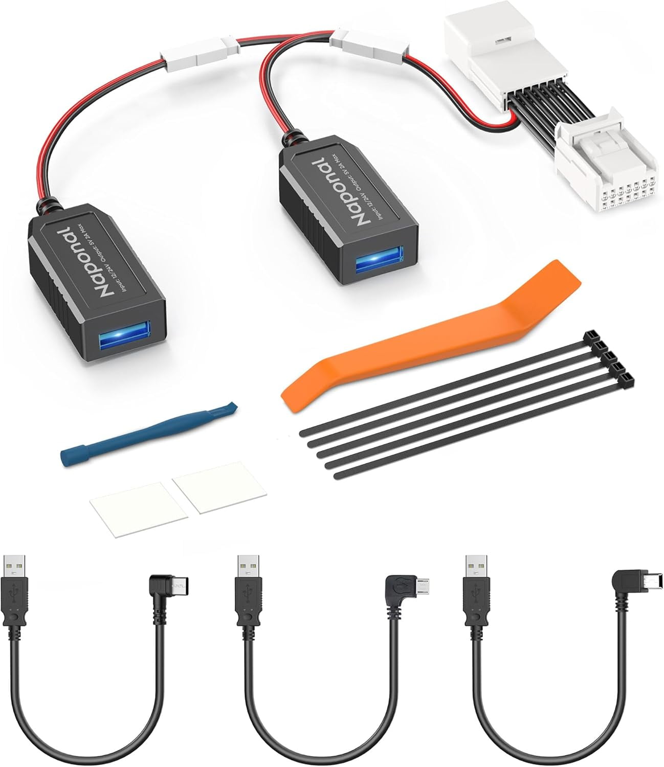 GPS Dash Cam Power Adapter,(14Pin Type B Connector) Mirror Camera Radar ...