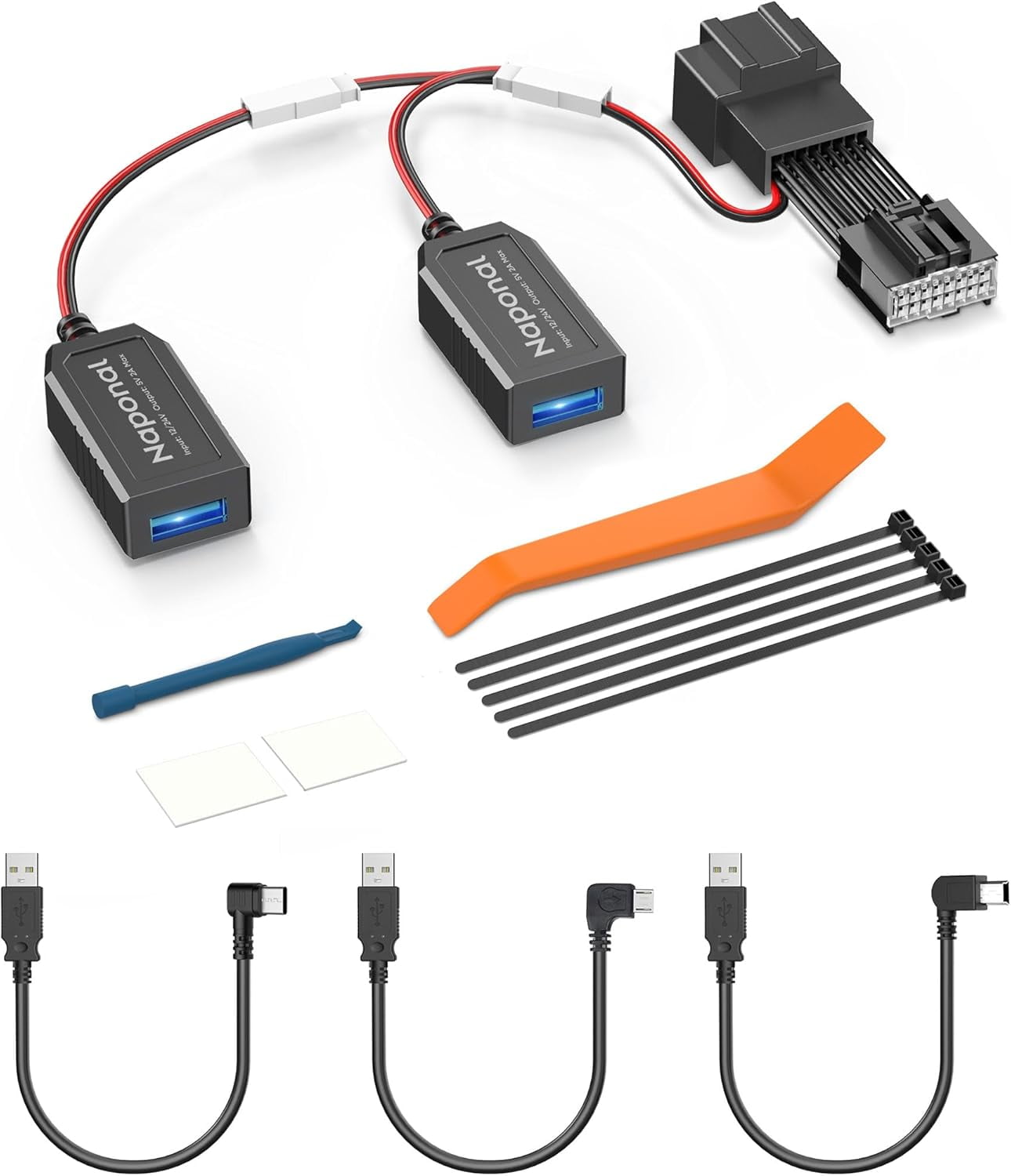 GPS Dash Cam Power Adapter, (16Pin Type A Connector) Mirror Camera ...