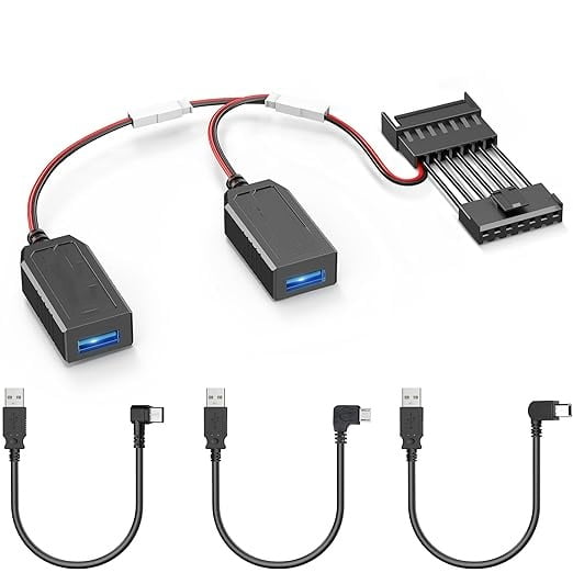 GPS Dash Cam Power Adapter, (7Pin Type B Connector)Mirror Camera Radar ...