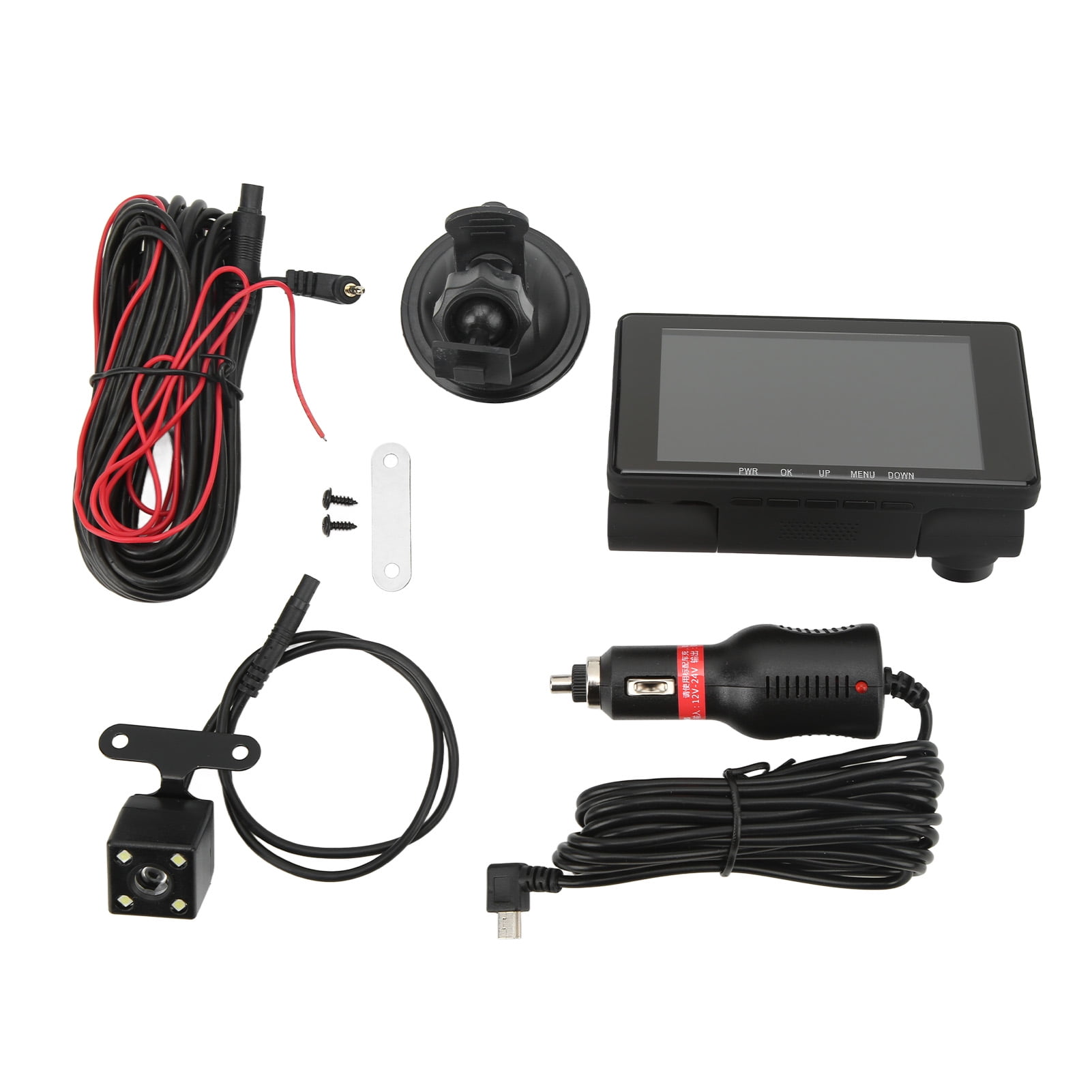 GPS Dash Camera, 3-Way Night Vision Car Driving Recorder with Gravity Induction Loop Recording ...