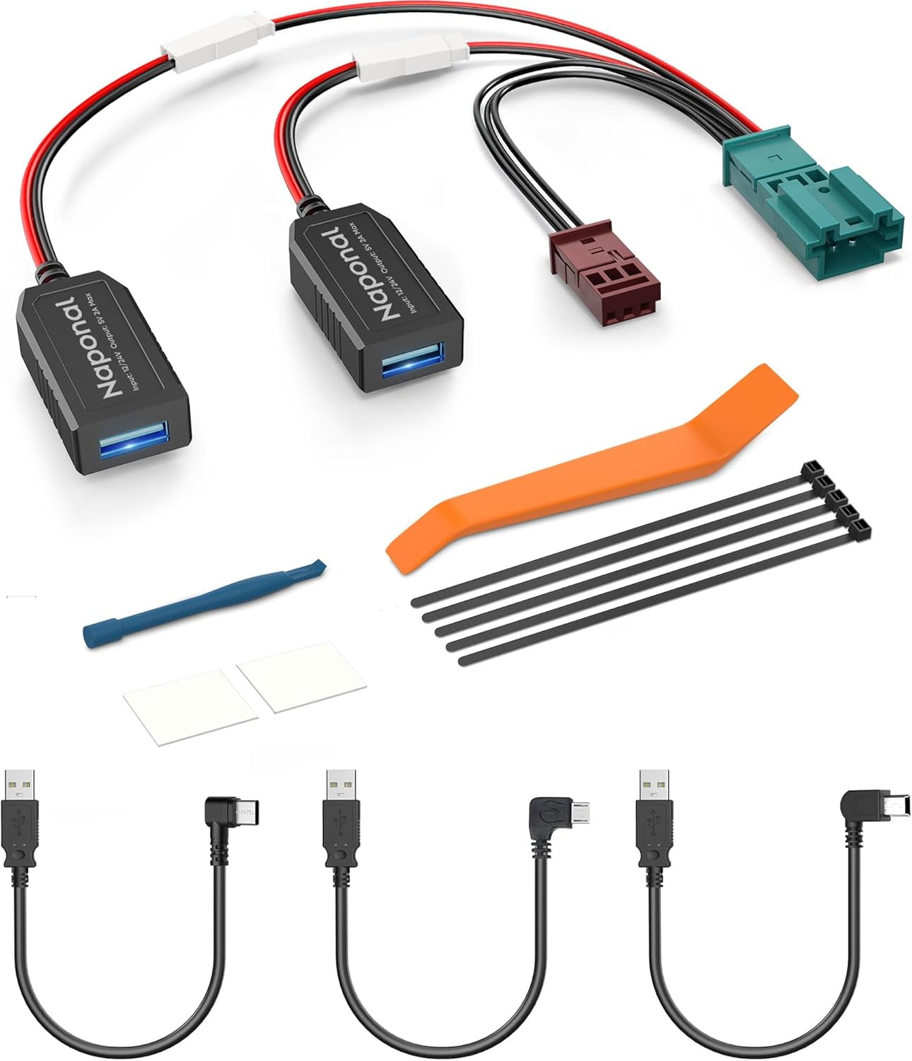 GPS DashCam Power Adapter,(3Pin Type F Connector) Mirror Camera Radar ...