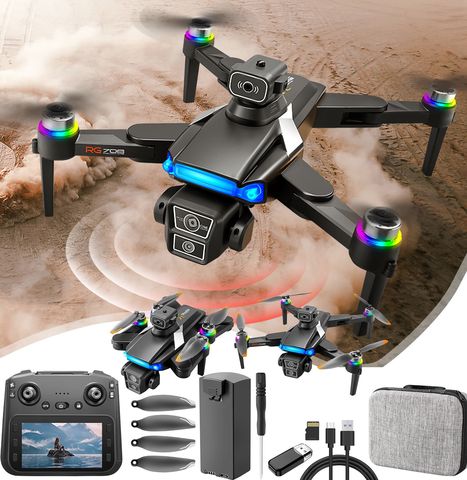 GPS Drone, Kadlawus 5G GPS Drone with Screen Remote Control, Brushless ...