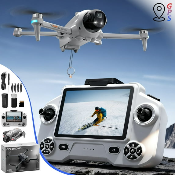 GPS Drone With 5.9 Inches Screen Remote Control Brushless Motor And ...