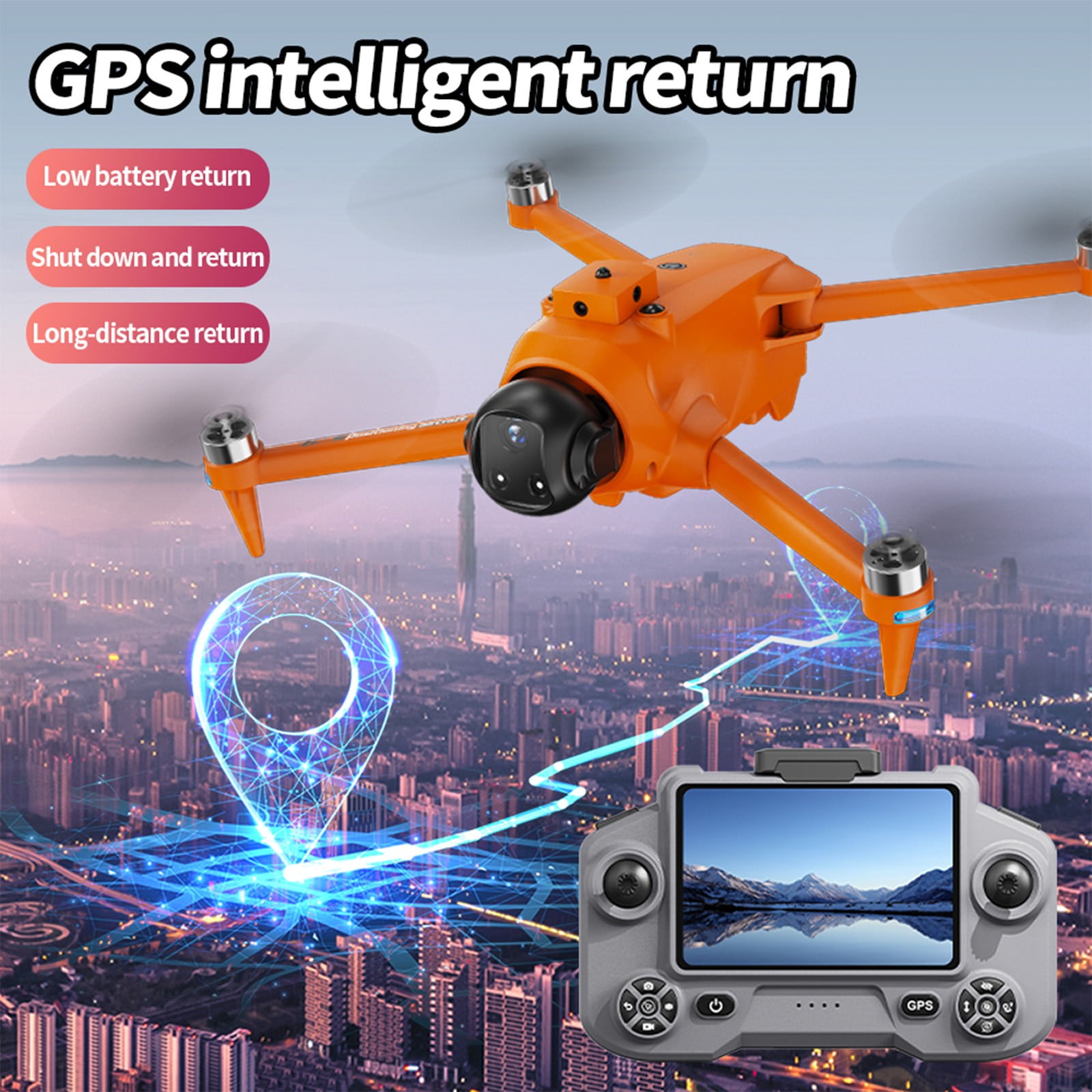 GPS Drone With 5.9 Inches Screen Remote Control Brushless Motor And ...