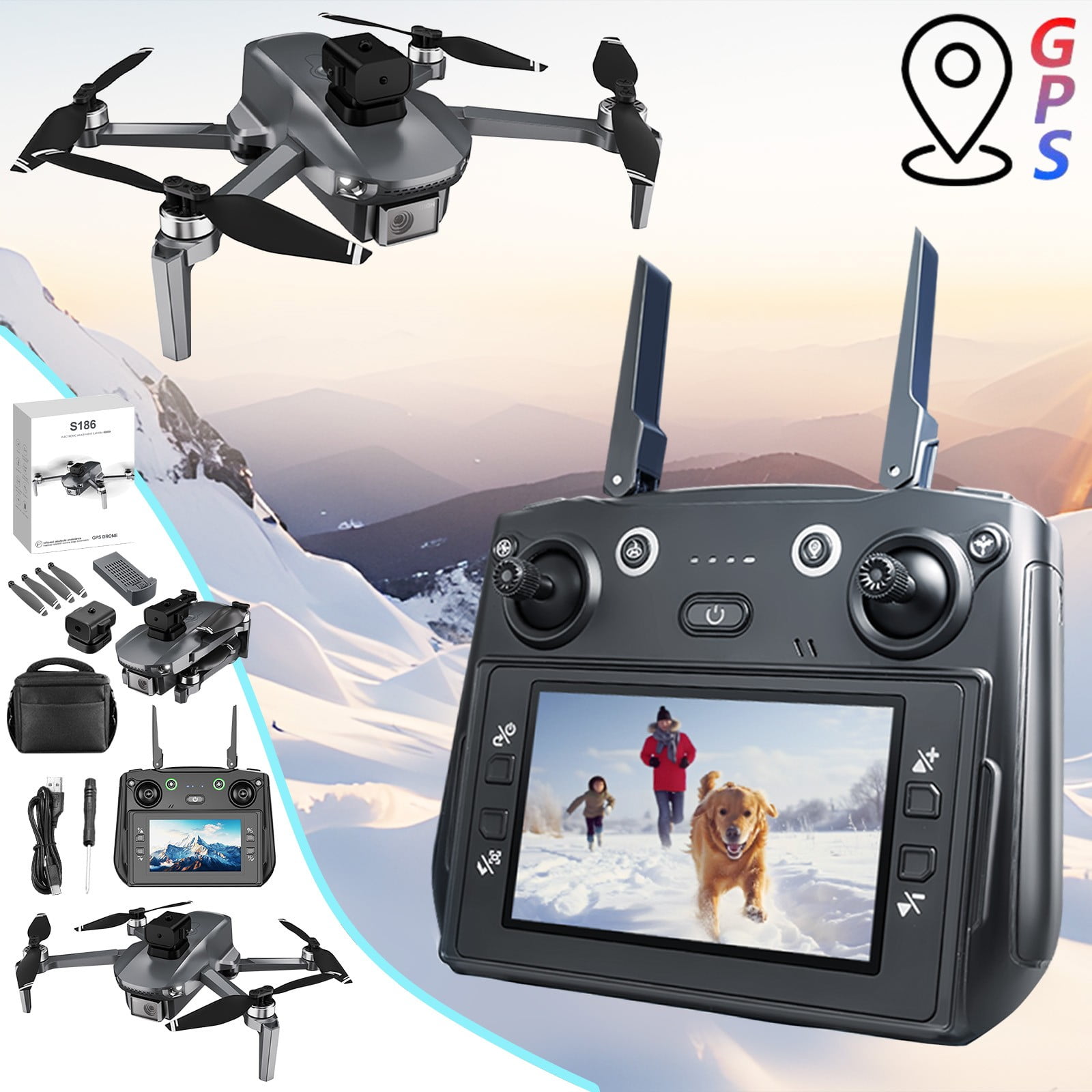 GPS Drone With Screen Remote Control Brushless Motor Drones 5G RC ...