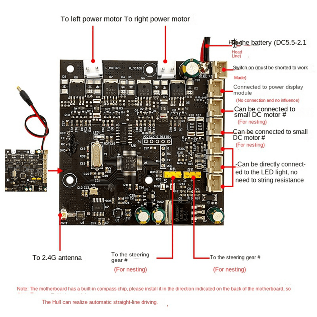 GPS Fishing Boat Remote Control Motherboard TXG3-RXG3 with One-Click ...