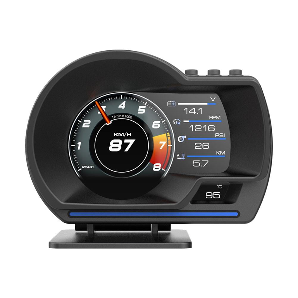 GPS HUD Gauge Head Up Car Digital Display Speedometer Alarm RPM Turbo Temp I4T9 - Walmart.com