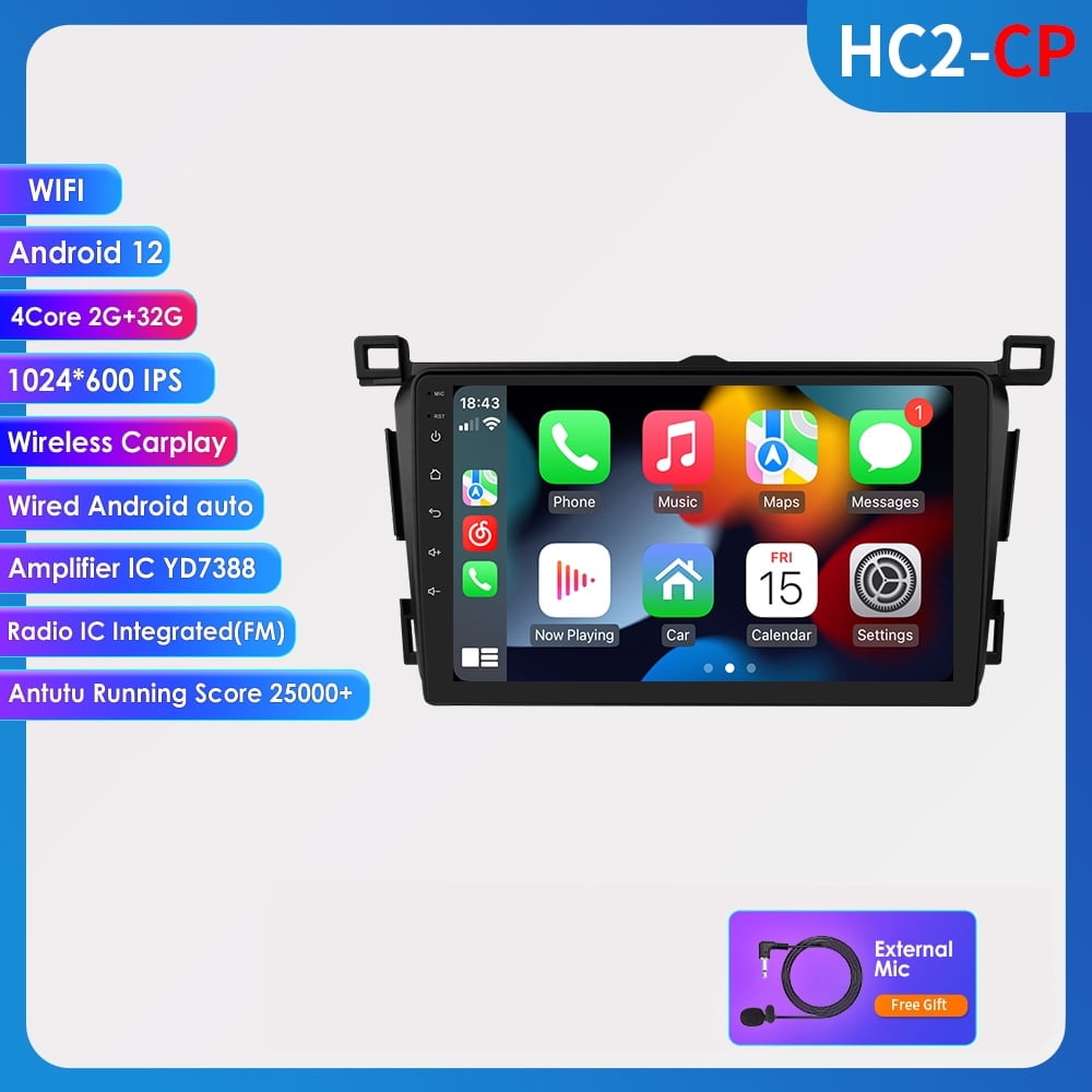 GPS Navigation Android 12 Wifi 2+32GB Carplay Car Stereo Radio Head ...