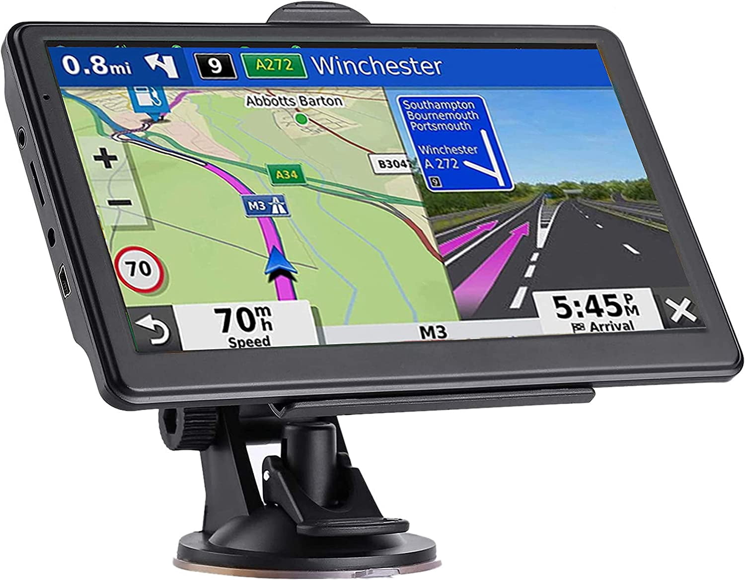 GPS Navigator for Car, Latest 2025 Map 7 inch Touch Screen Car GPS 256 ...