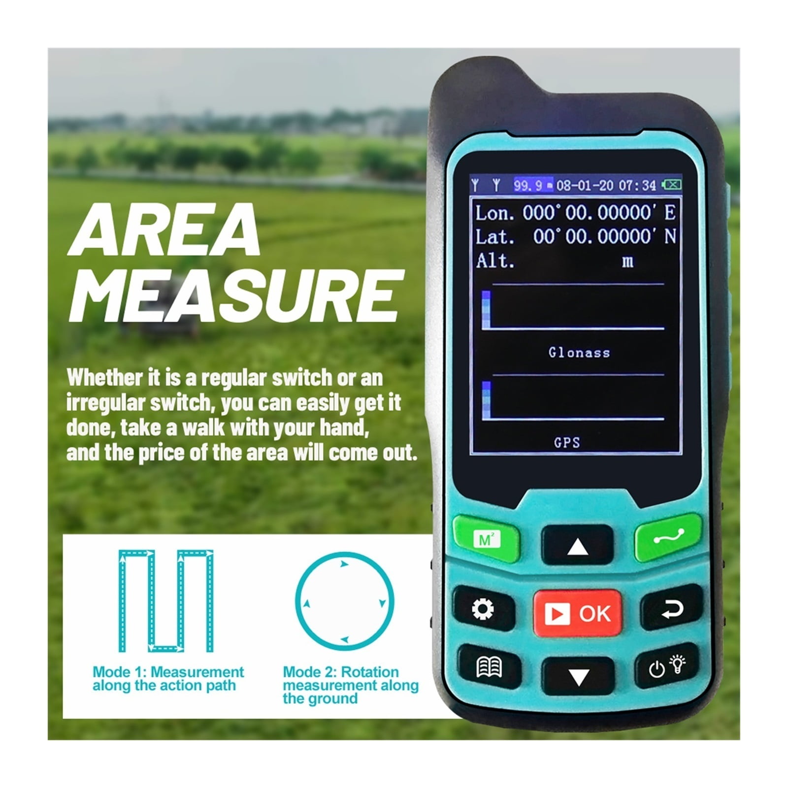 GPS/Plough Land Meter MC8042 Handheld GPS Area Meter Tester Land ...