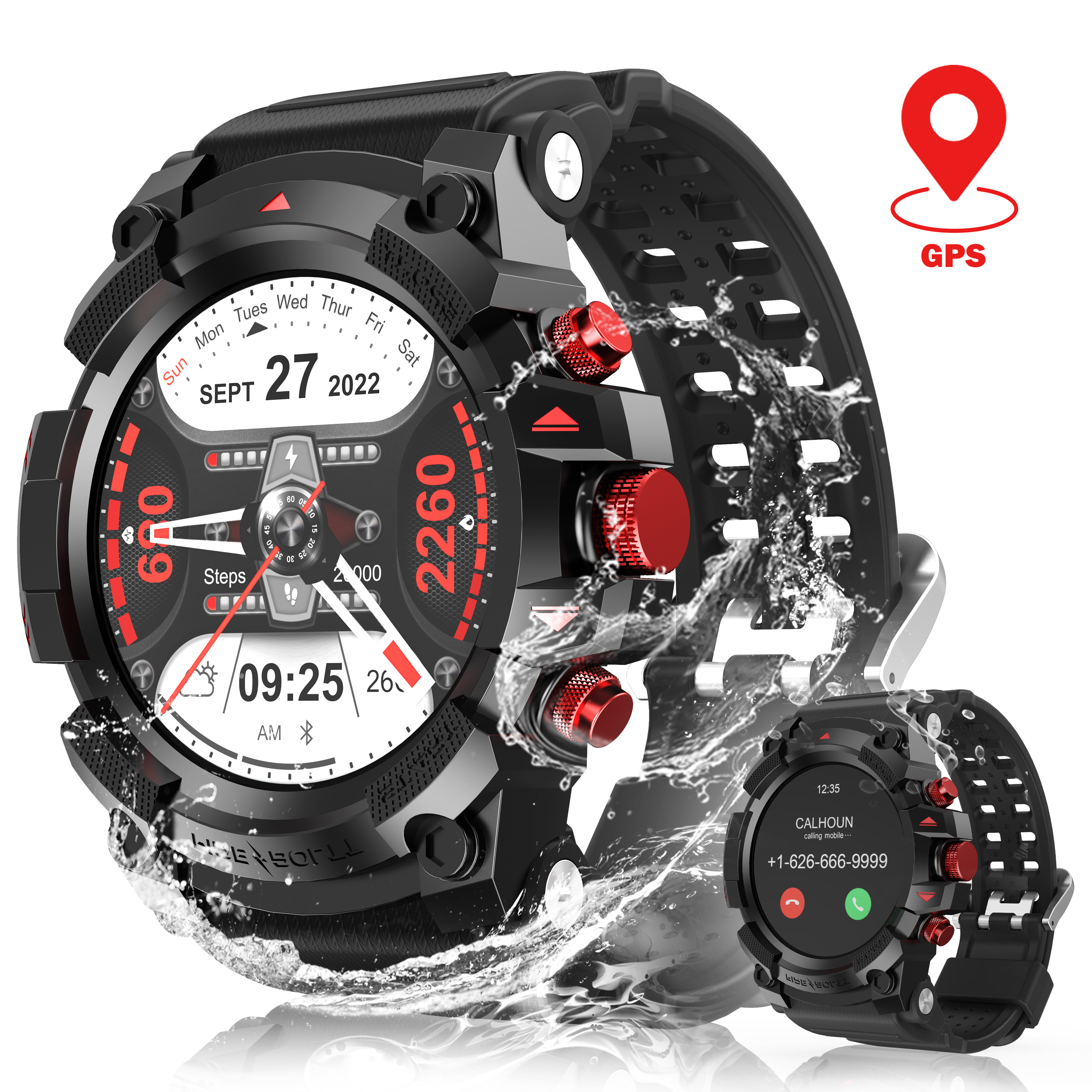 Cubitt CT4 GPS Smart Watch, Fitness Tracker, Waterproof, Grey - Walmart.com