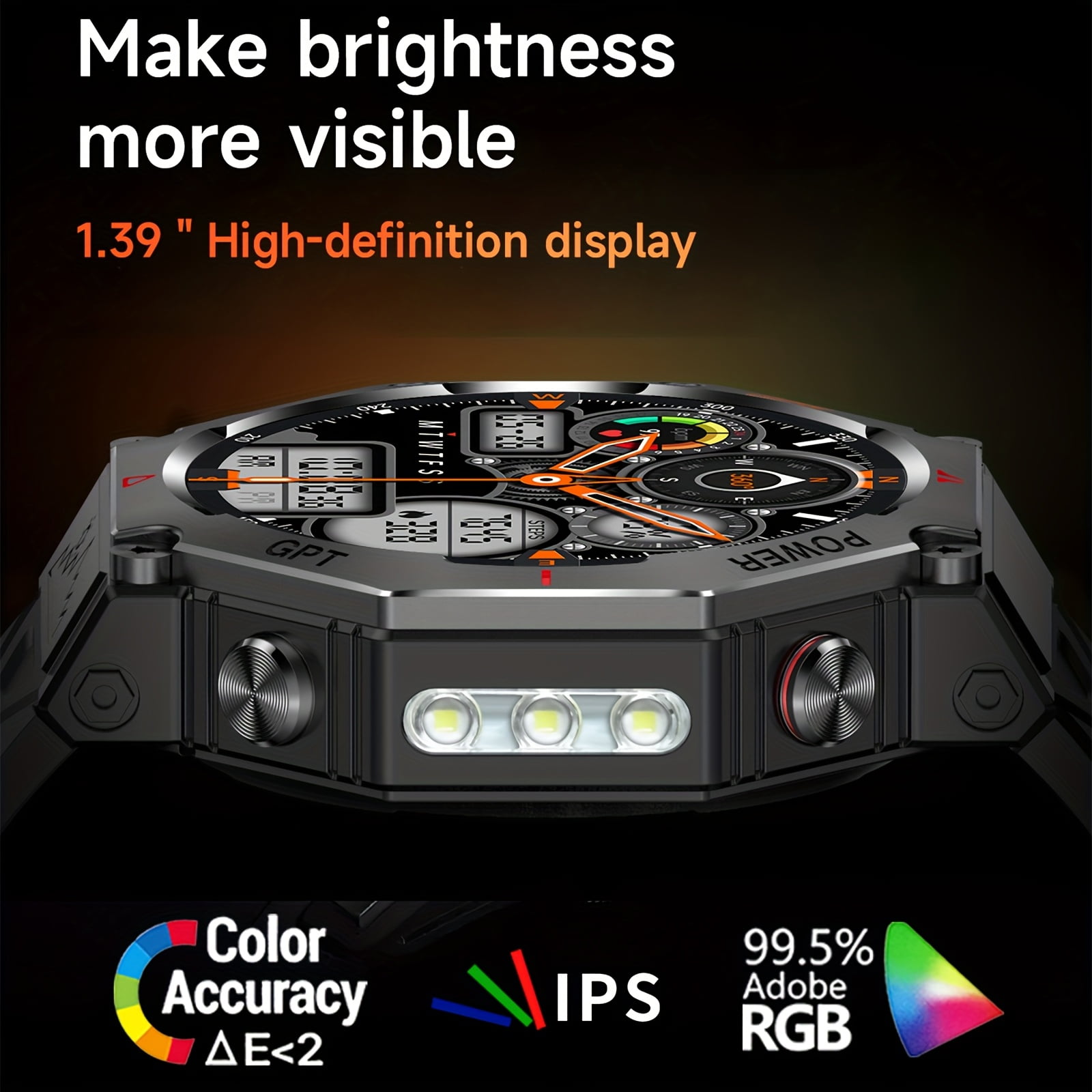 GPS Smart Watch with AMOLED Screen, Wireless Calling, GPT & GPS, 100 ...