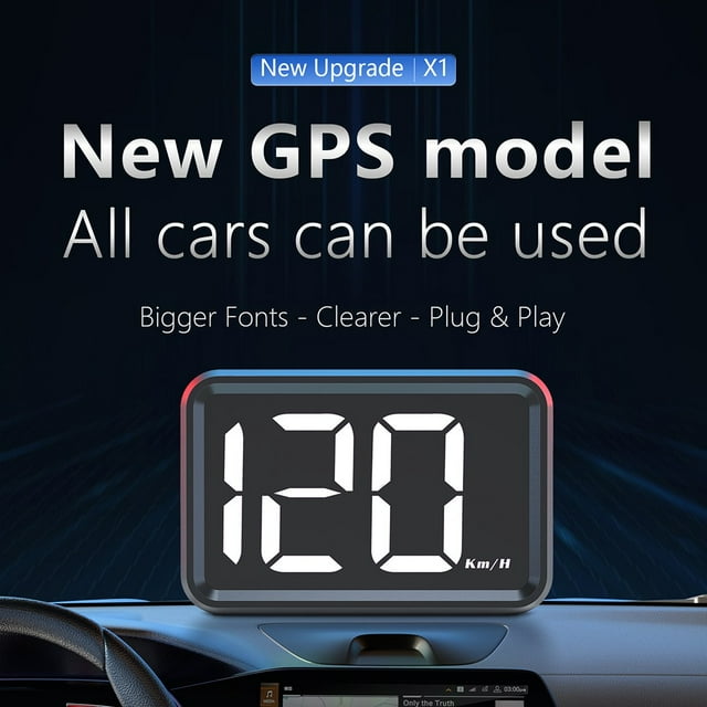 GPS Speedometer Car Head Up Display HUD Digital KMH Speed Gauge with 3. ...