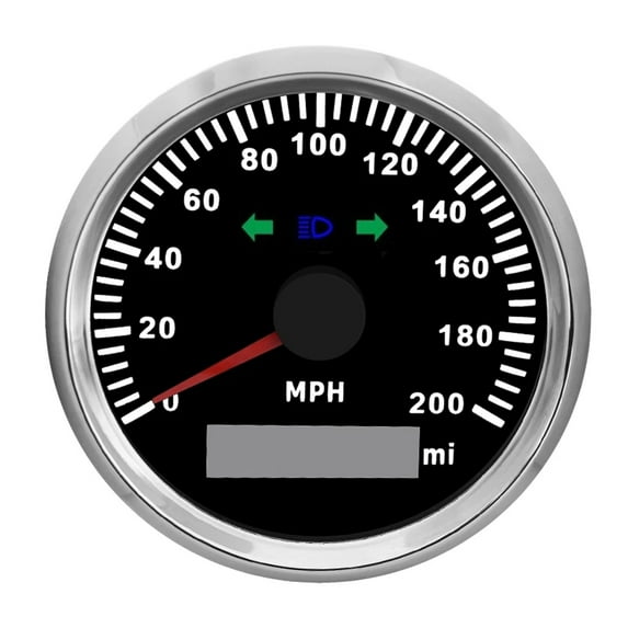 GPS Speedometer Odometer 0-200 MPH Gauge Bezel 316L Speed Indicator ...