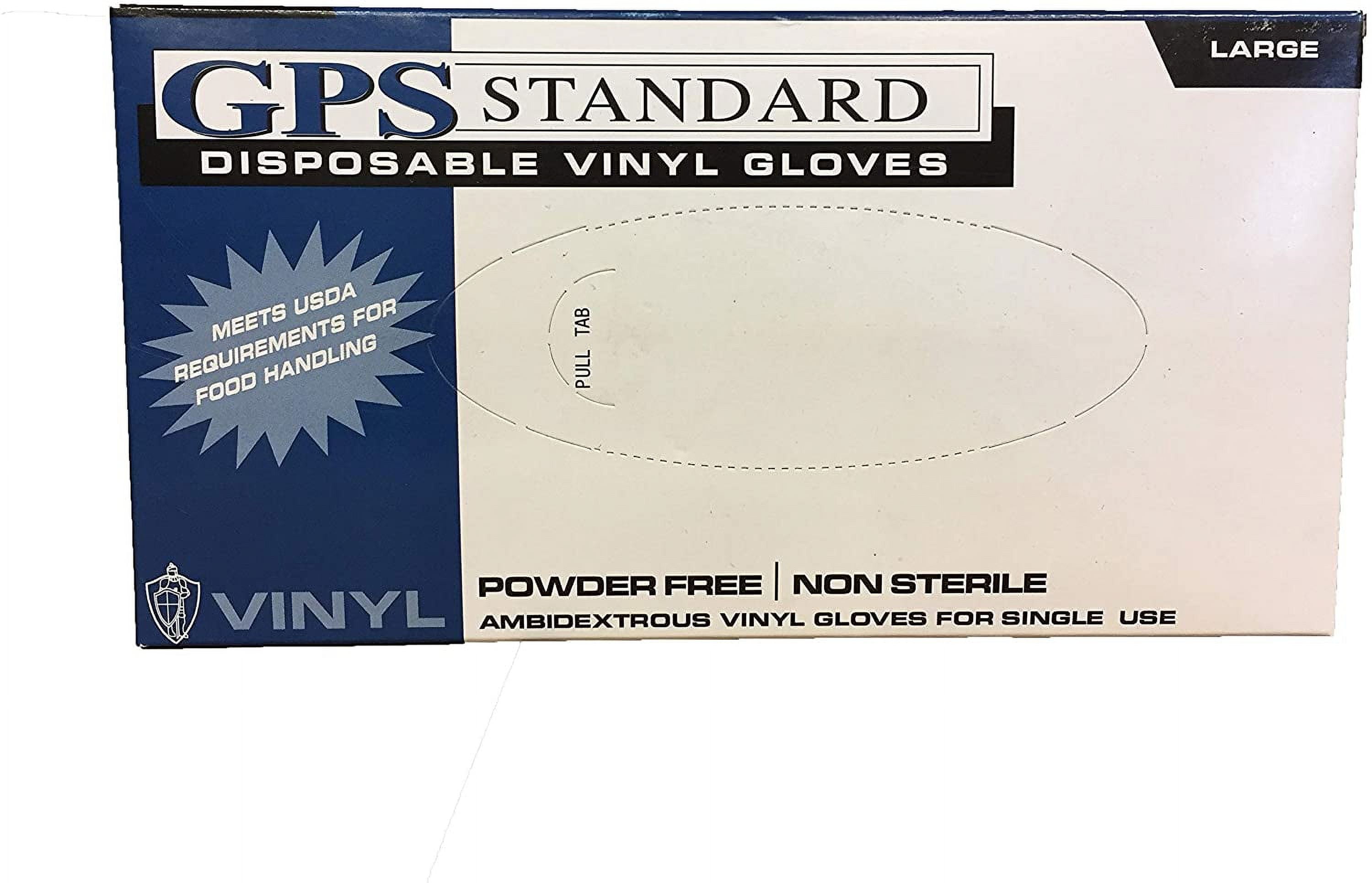 GPS Standard Powder Free Vinyl Disposable Gloves, 4 Mil, 100 Gloves Per ...