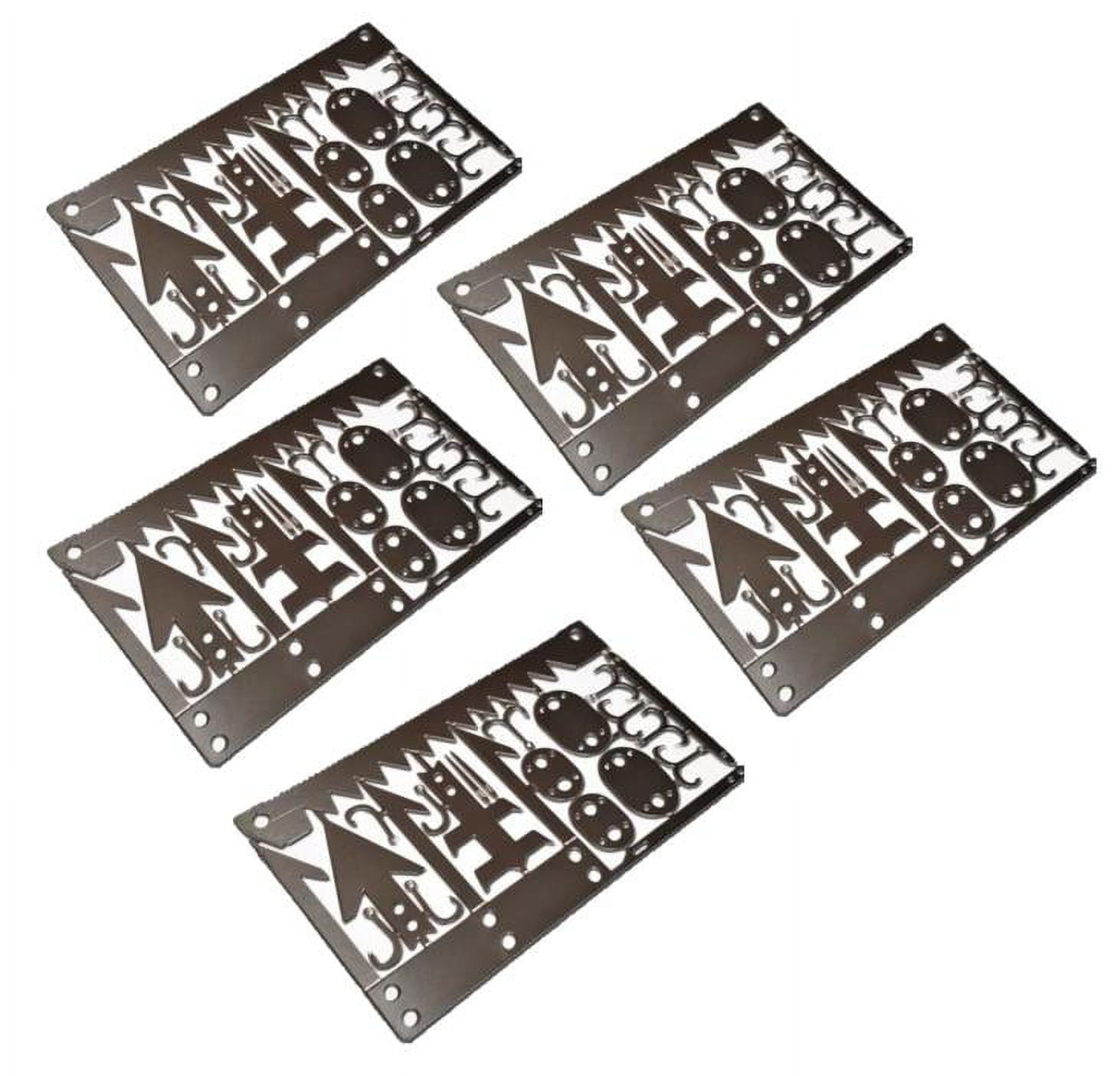 GPS Survival 5 Pk BEST Multi Tool Card survival Wallet size Camping ...