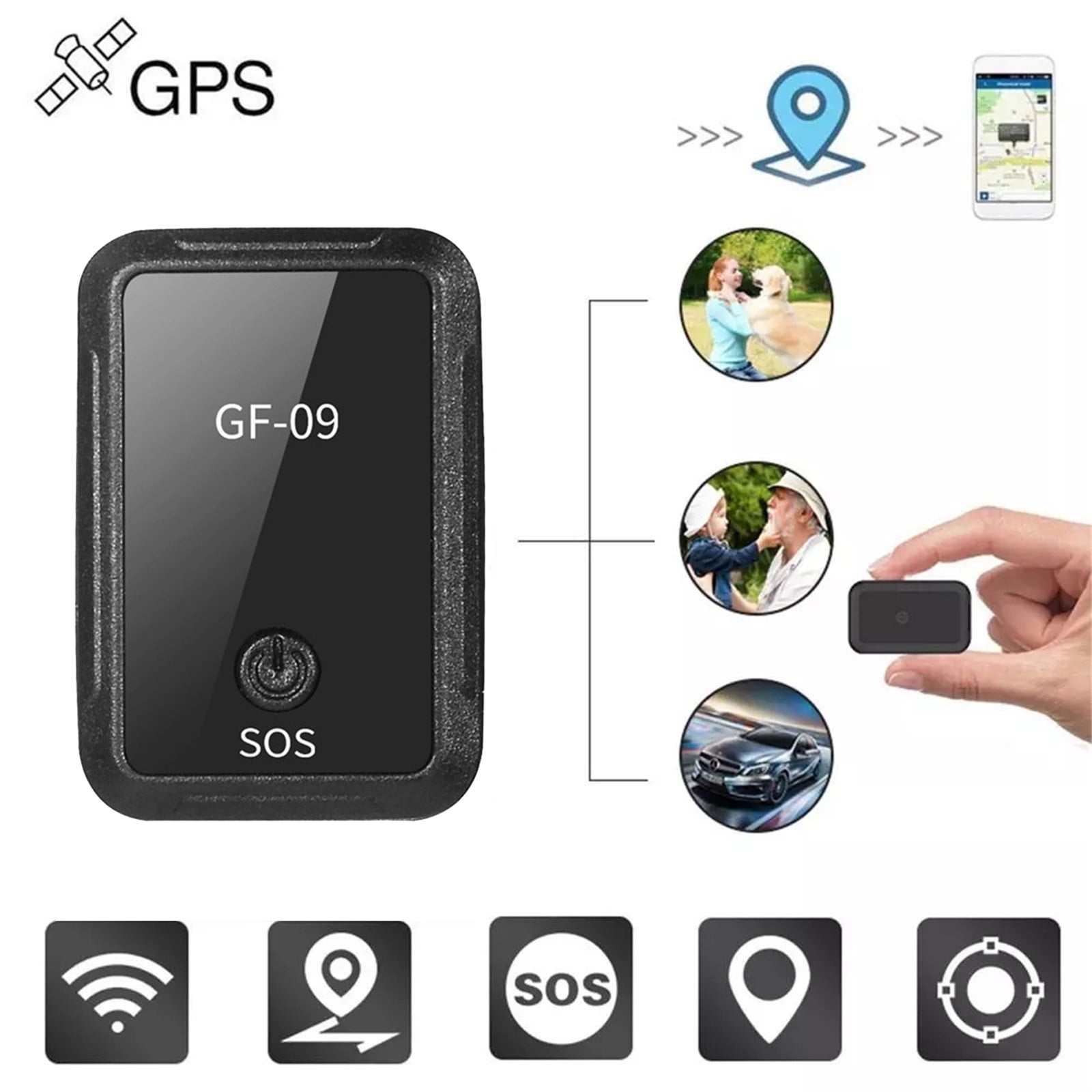 GPS Tracker, Anti-Lost Locator, Waterproof, Durable Plastic, for Hiking ...
