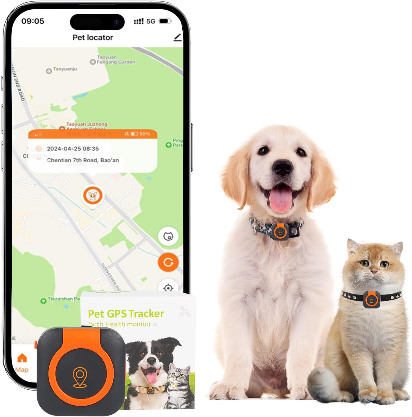 GPS Tracker for Dogs,Cat Tracker GPS Dog Tracker Health Monitoring for ...