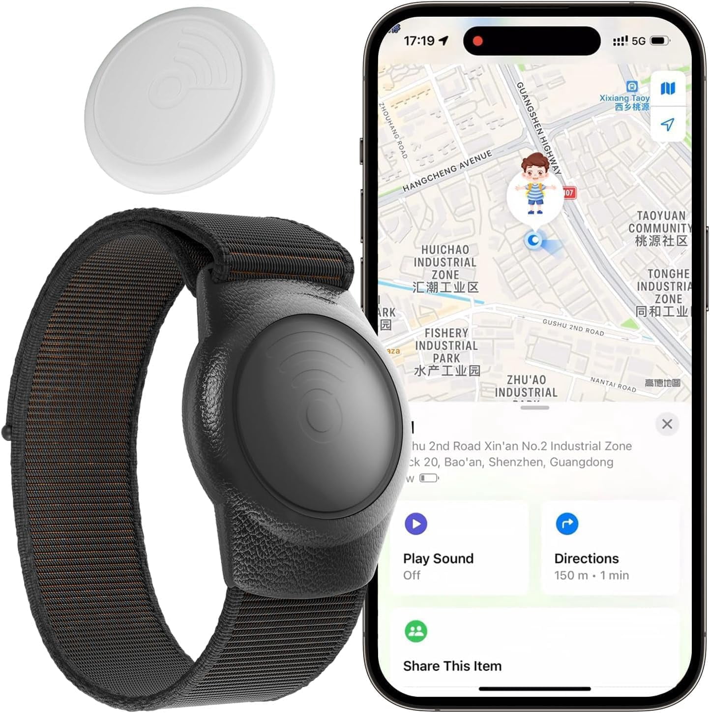 GPS Tracker for Kids,Real-Time Kids Tracker Works with Find My App (iOS ...