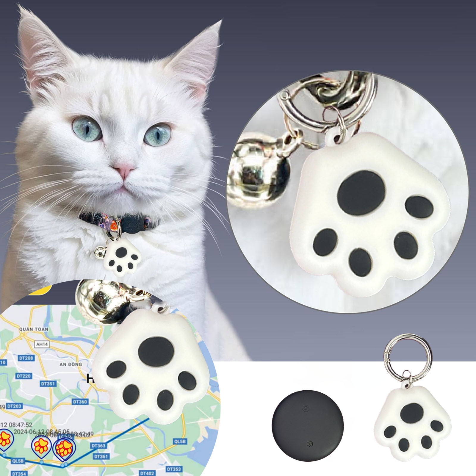 GPS Tracker Mini Pet Locator For Cats Compatible With & Android ...