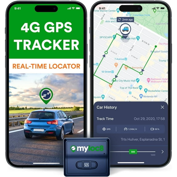 GPS Tracker for Vehicles with Magnet – 4G LTE Real-Time Location Device with App, Long Life ...