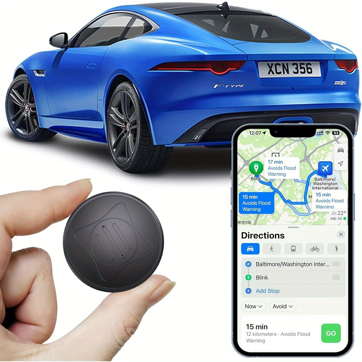 GPS Tracker for Vehicles - Mini Magnetic Real-Time GPS Tracker, Hidden ...