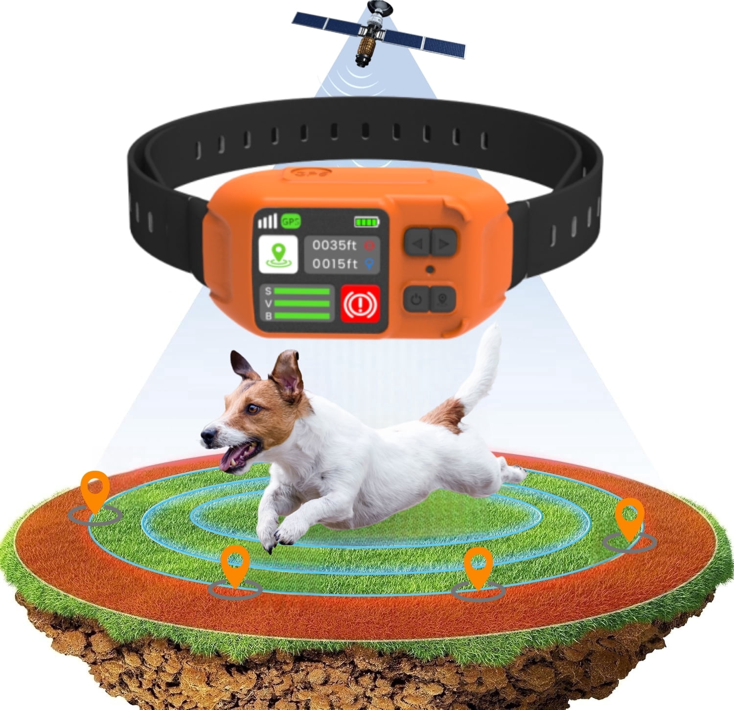 GPS Wireless Dog Fence System, Safe Zone Radius 49-6561Ft, IPX7 ...
