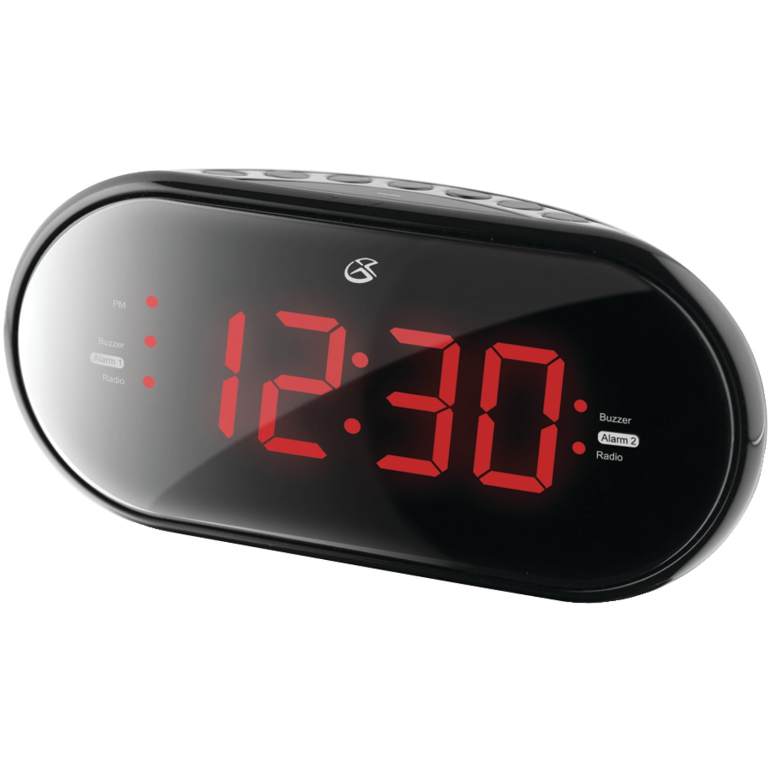 GPX LED Digital Radio/Dual Alarm Clock, C253B, Black - Walmart.com