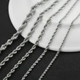 GQ 2.3mm/3mm/4mm/5mm/6mm Stainless Steel Twisted Rope Chain Silver ...