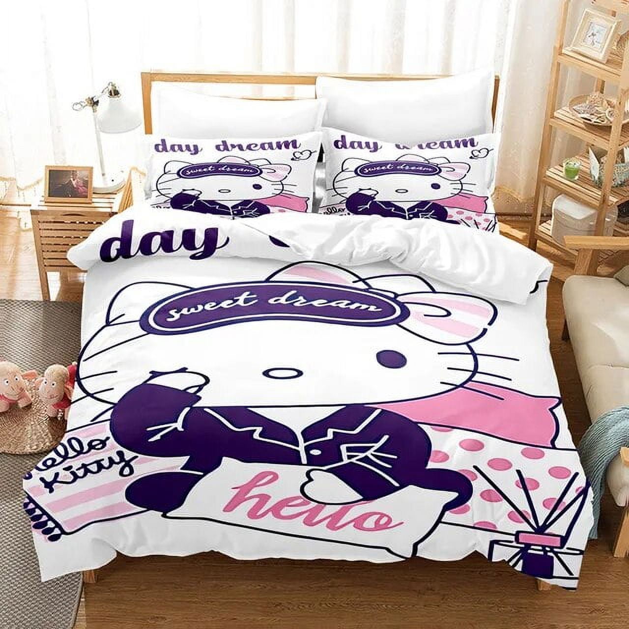 GQ Cartoon Cute Hello Kitty Love Bedding Set Pillowcase Anime ...