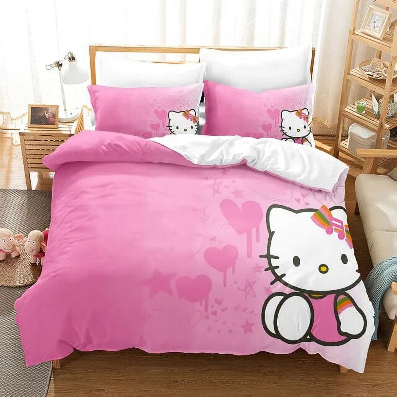 GQ Cartoon Cute Hello Kitty Love Bedding Set Pillowcase Anime ...