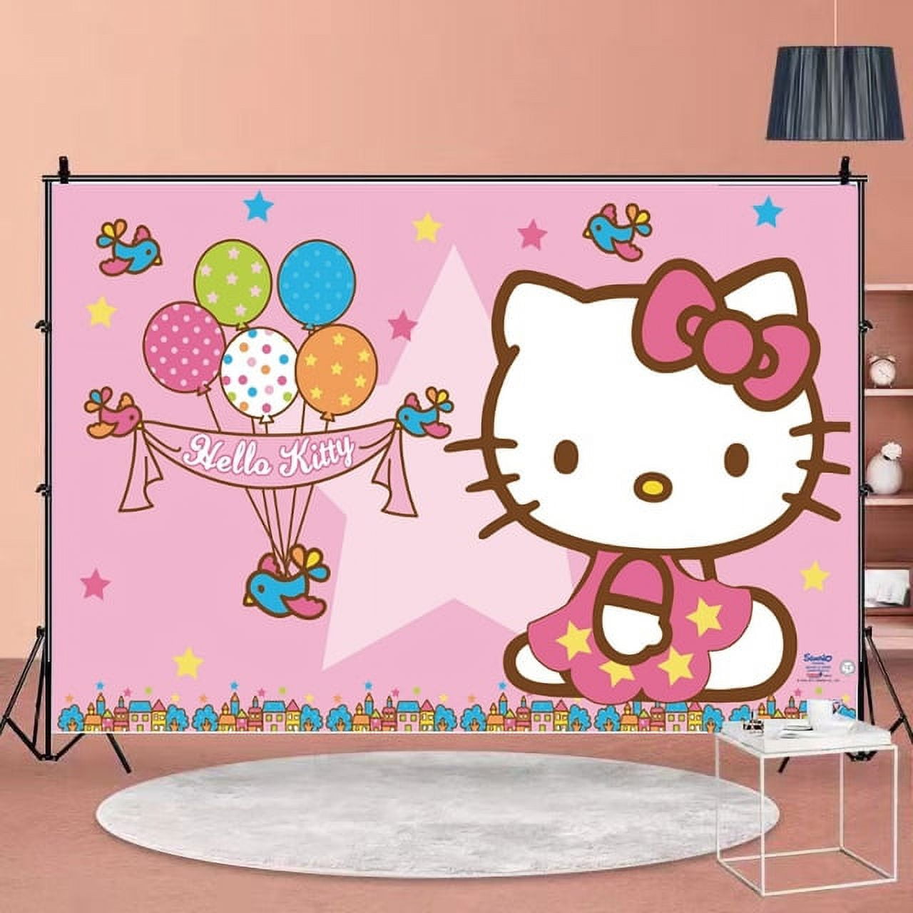 GQ Cartoon Hello Kitty Girl Birthday Party Backdrop Customized Happy ...