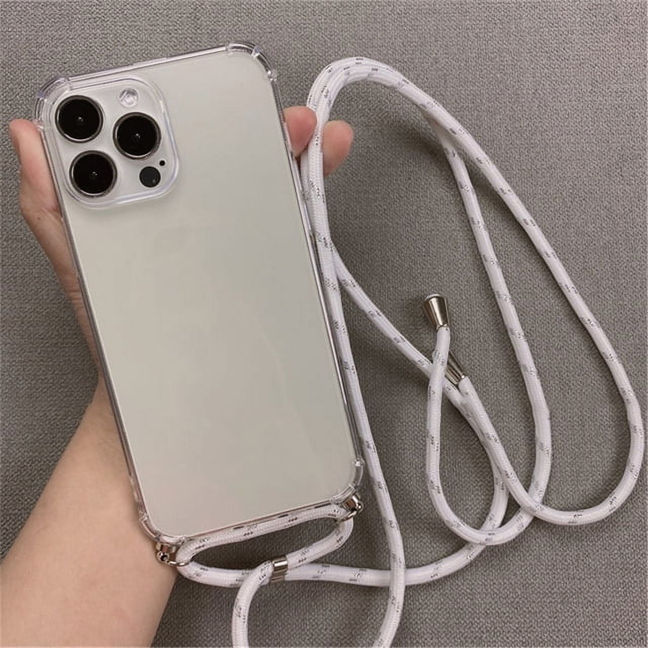 GQ For iPhone 15 14 ProMax Crossbody Necklace Cord Lanyards Transparent ...