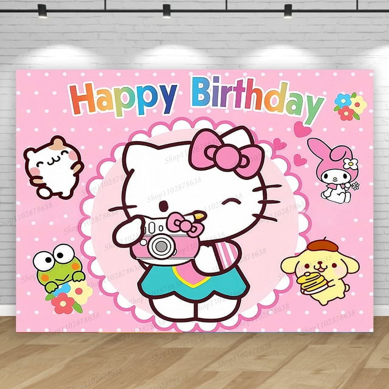 GQ Hello Kitty Backdrop Party Decoration Girl Kids Birthday Background ...
