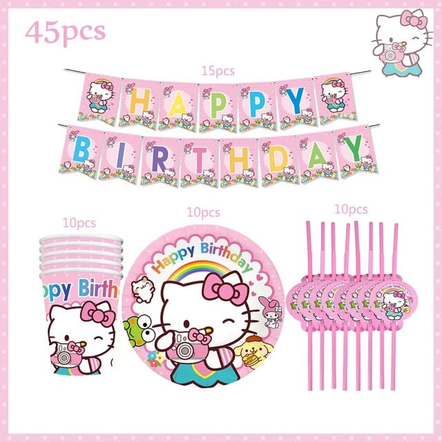 GQ Hello Kitty Children‘s Birthday Party Decoration Girl‘s Favorite ...