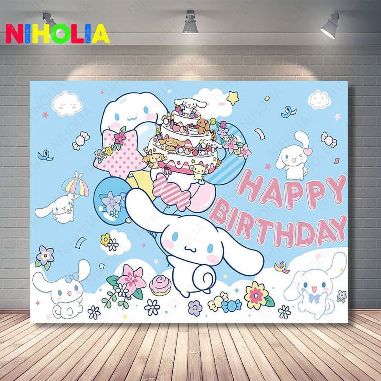 GQ Hello Kitty Cinnamoroll Photo Backdrop Sanrio Kuromi Girls Birthday ...