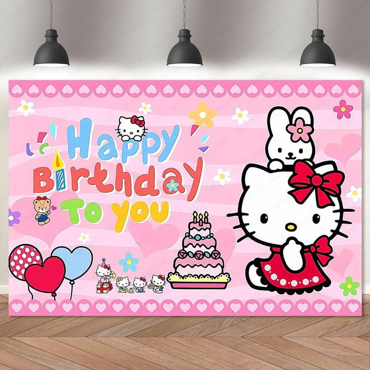 Hello Kitty Baby Shower Banner Hello Kitty Birthday Party Welcome Sign