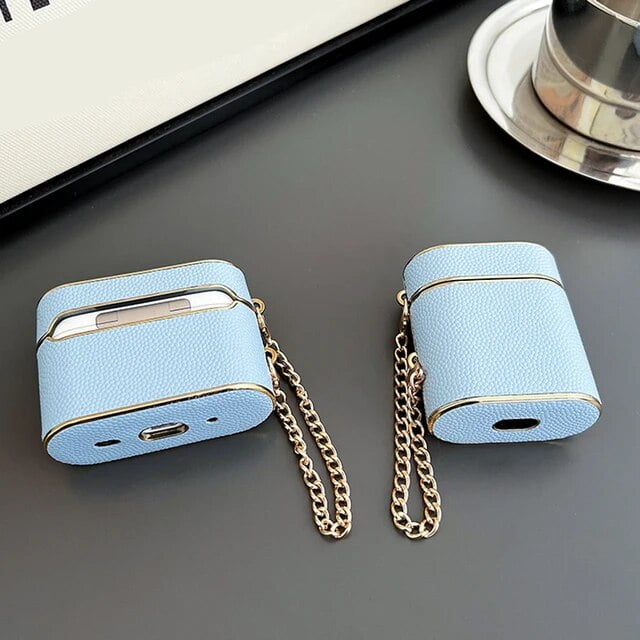 GQ Luxury Metal Leather Sleeve Cute Earphone Case For Airpods 1 2 3 ...