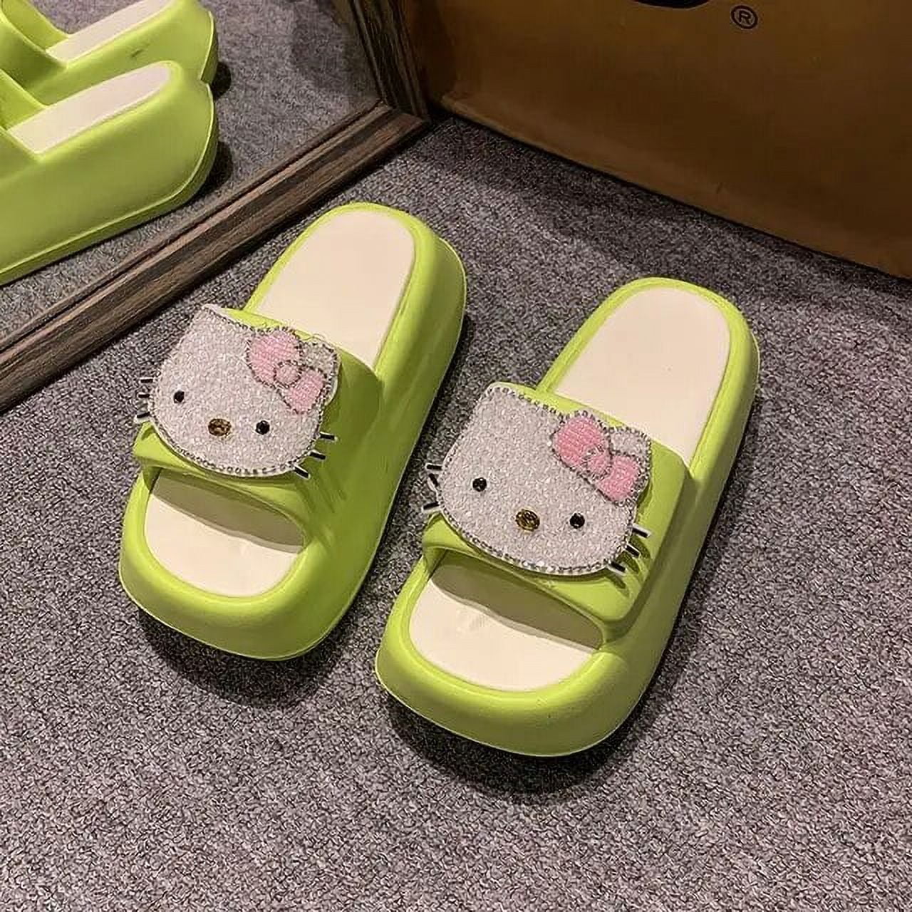 GQ New Kawaii Hello Kitty Slippers for Women‘s Summer Outerwear ...