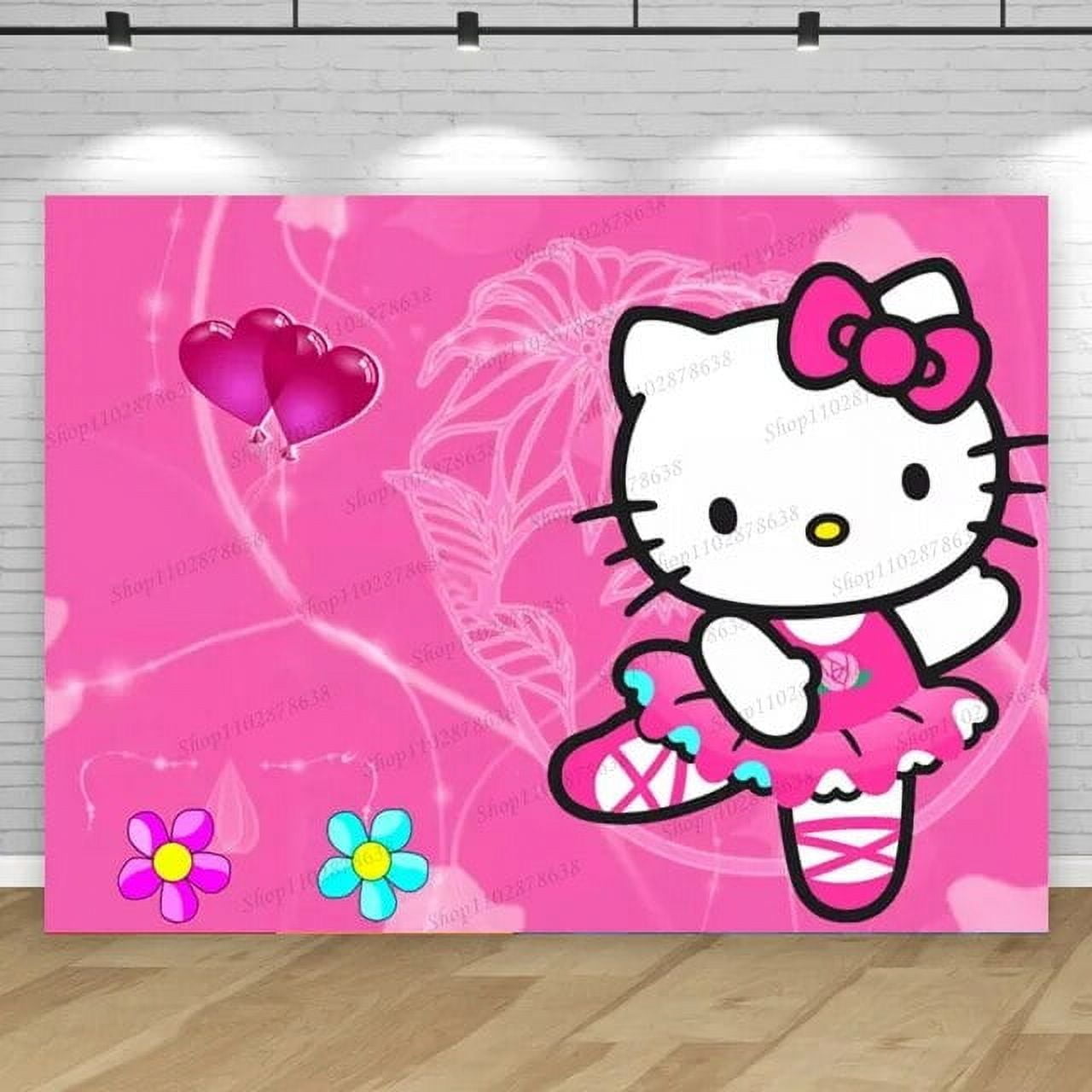GQ Pink Hello Kitty Background Party Decoration Girl Kids 1st Birthday ...