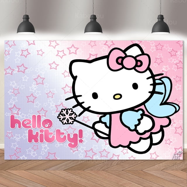 GQ Pink Hello kitty Backdrop Girls Kids Birthday Party Banner ...
