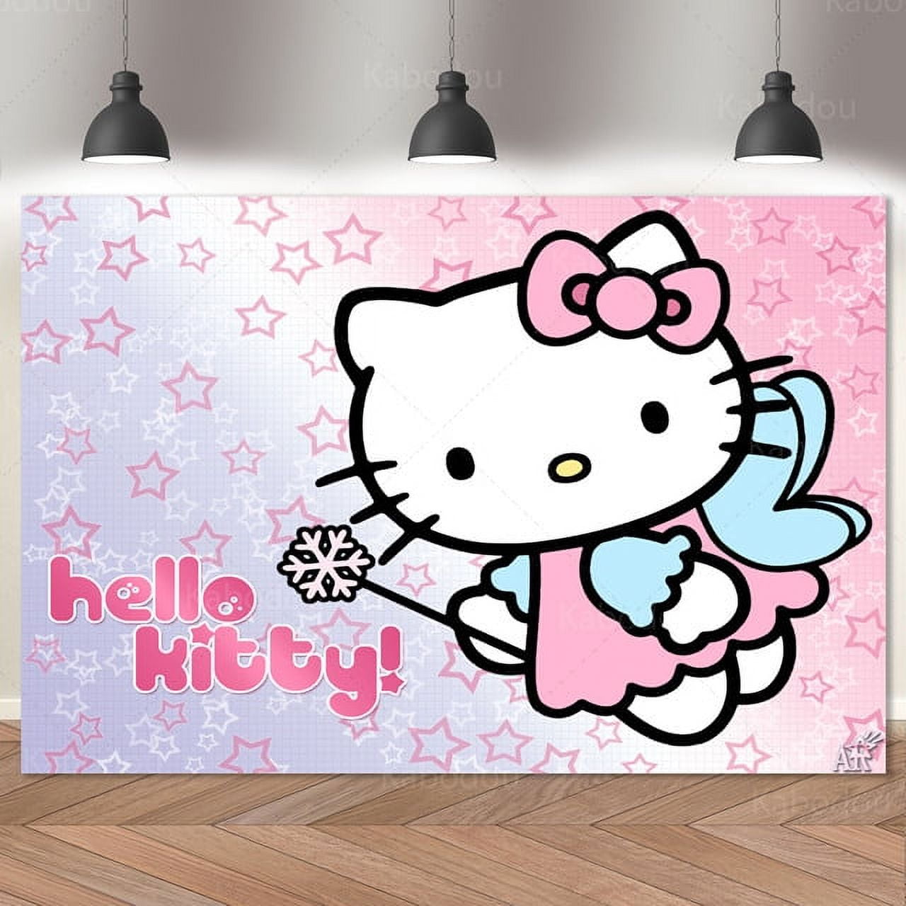 GQ Pink Hello kitty Backdrop Girls Kids Birthday Party Banner ...