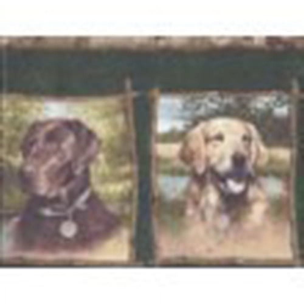 GQ158B Labrador Retriever Dogs Wallpaper Border, Wooden Green - Walmart.com