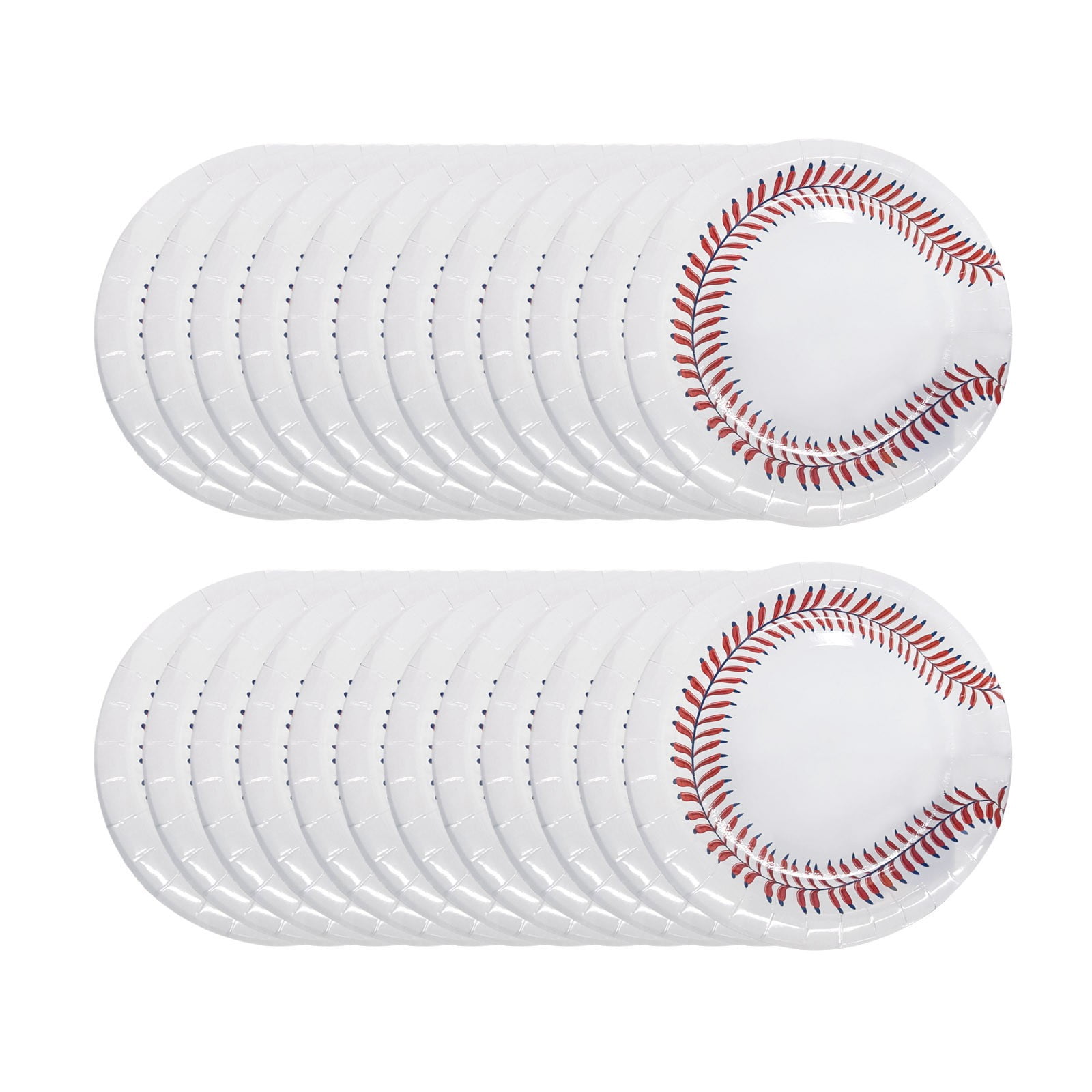 GQDIN 24 Pack Baseball Themed Paper Plates Set - 9 Inch & 7 Inch Round ...
