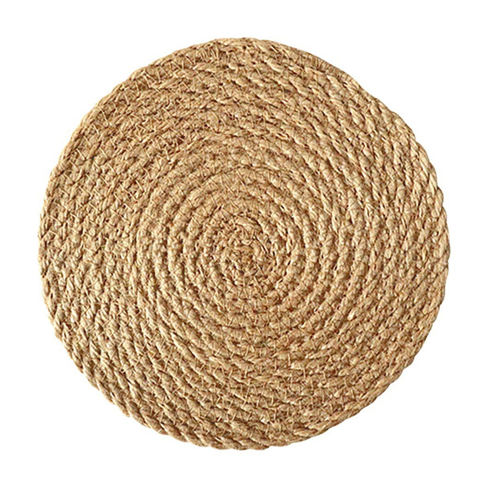GQDIN 9 Inch Trivets for Hot Dishes,Cotton Round Placemats,‌Linen Blend ...