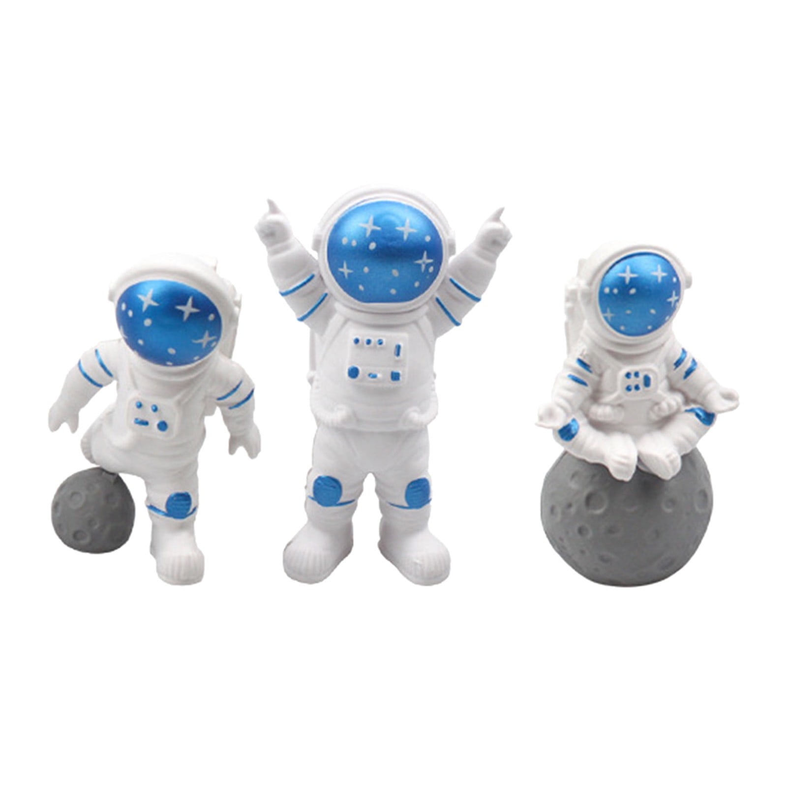 GQDIN Astronaut Decor Set of 3, Figurine Astronaut Statue Spaceman ...