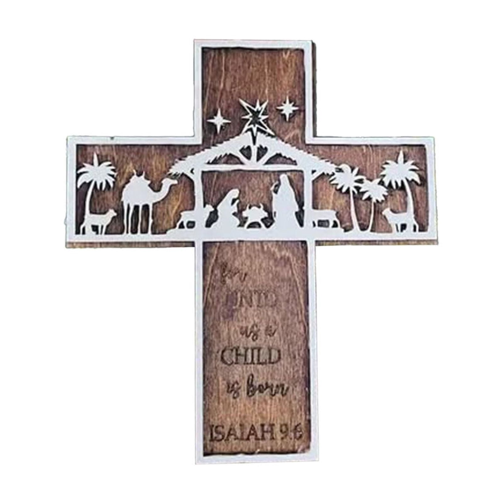 GQDIN BlessedMart Russian Orthodox Wall Cross - Three Bar Wooden ...