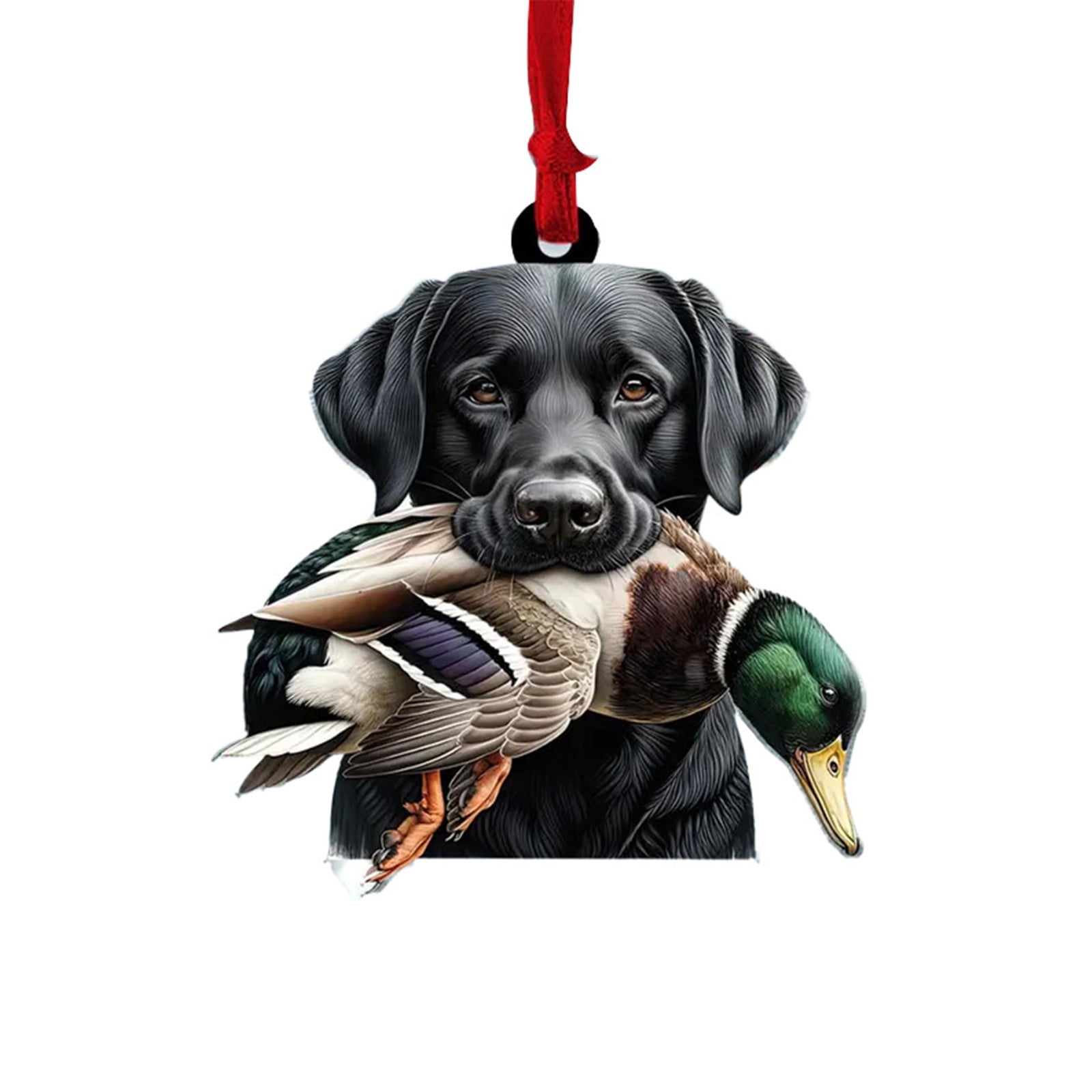 GQDIN Duck Hunting Christmas Ornament - 2D Flat Acrylic Mallard Duck ...