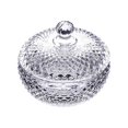 GQDIN Glass Candy Jar with Lid - Transparent Embossed Luxury Candy Dish ...
