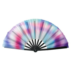 Claire's Good Vibes Rainbow Folding Fan, Foldable Design, 9 Inch ...